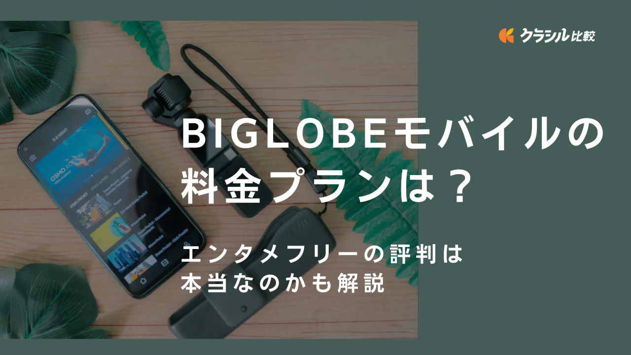 BIGLOBEモバイルの料金プランは？エンタメフリーの評判は本当なのかも解説 | クラシル比較